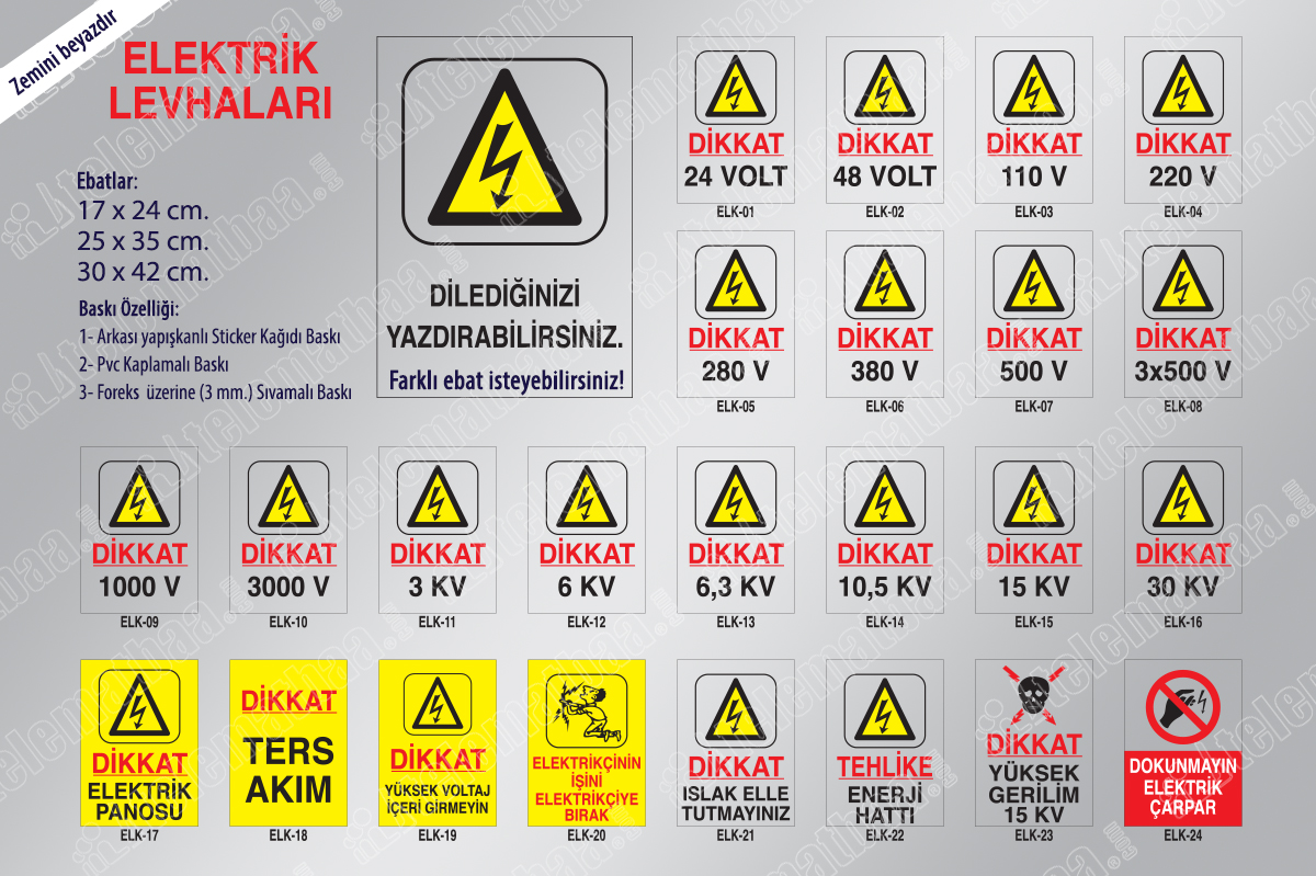 Elektrik Uyarı Levhaları Fiyatı, Tasarım ve Üretim